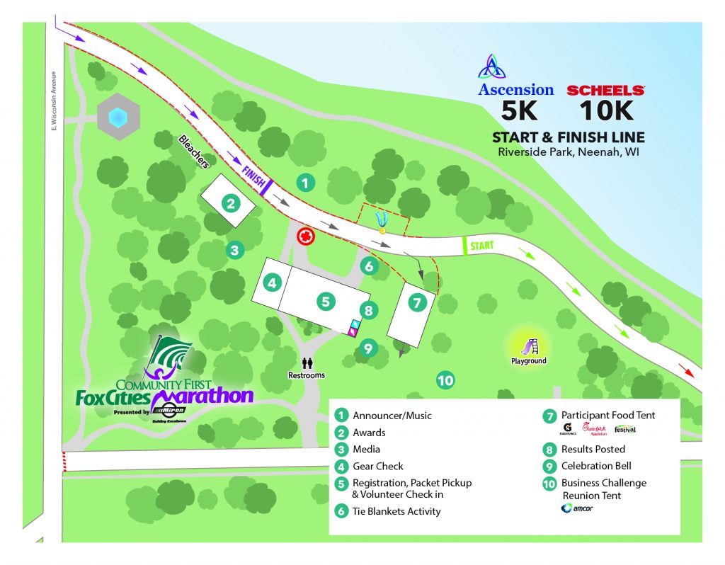Fox Cities Marathon | 5K-10K Finish Line Map 2022-min (1)