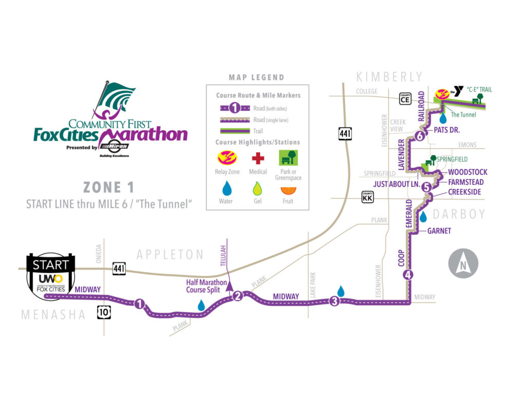 Fox Cities Marathon | Fox Cities Marathon Zone Map for 2023 – Zone 1